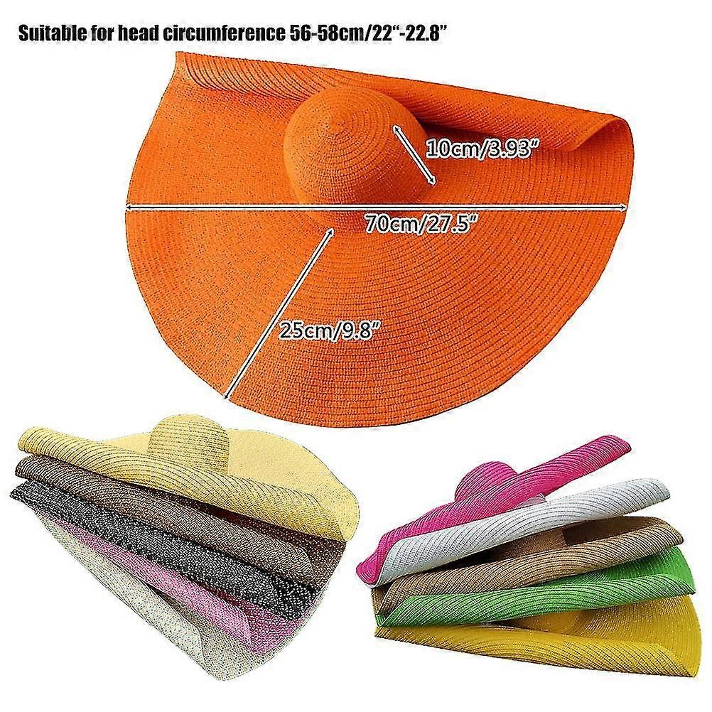 70cm överdimensionerad strandstråhatt, vikbar rulla upp diskett stor ...