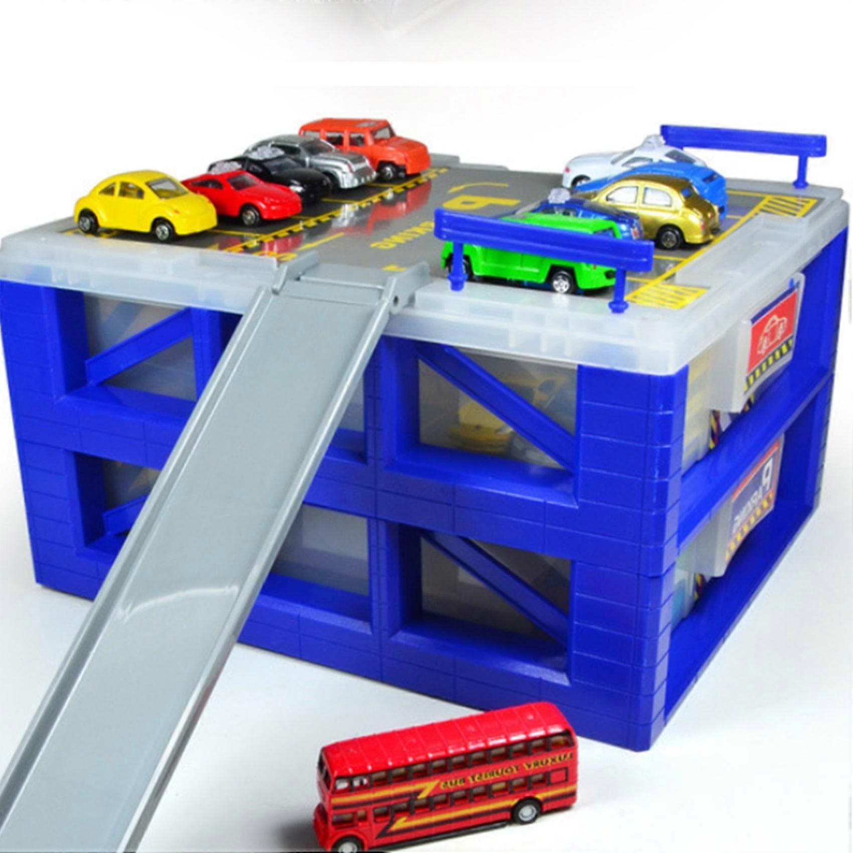 Car Parking Storage Box Alloy Luxury Mini Car Model Auto Carport Garage ...