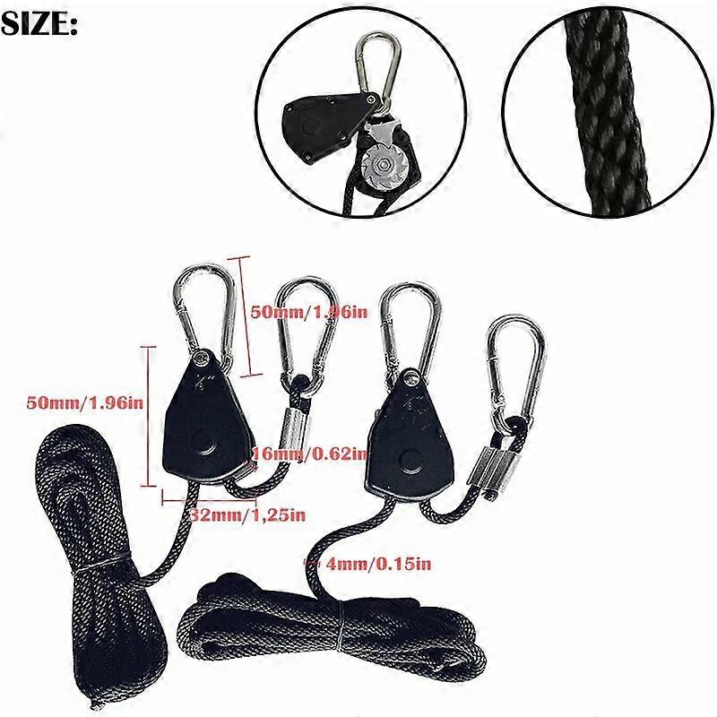 Ratchet Ropes with Hooks Rope Pulley Ratchet Adjustable Ratchet Ropes ...