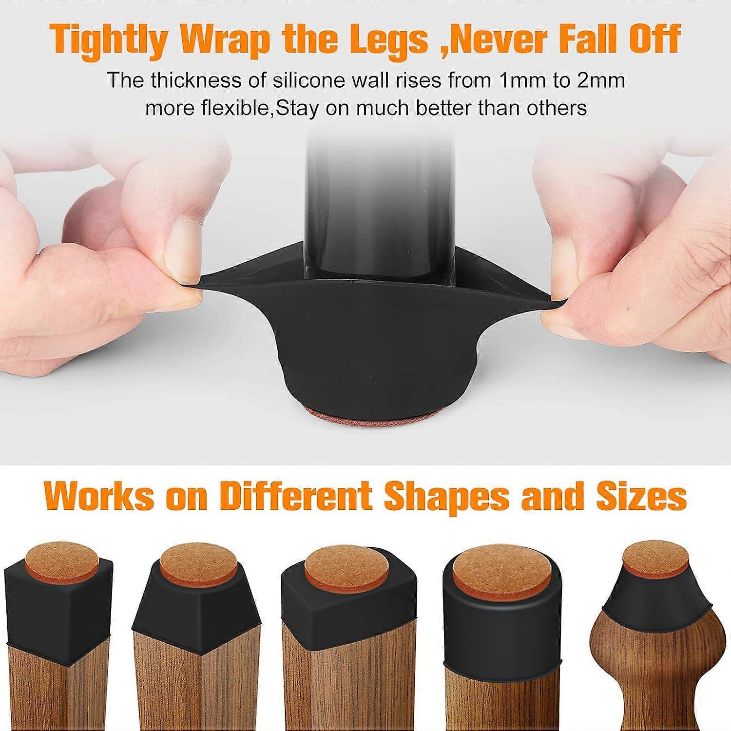Silicone Chair Leg Floor Protectors,16pcs Floor Protectors for Chairs ...
