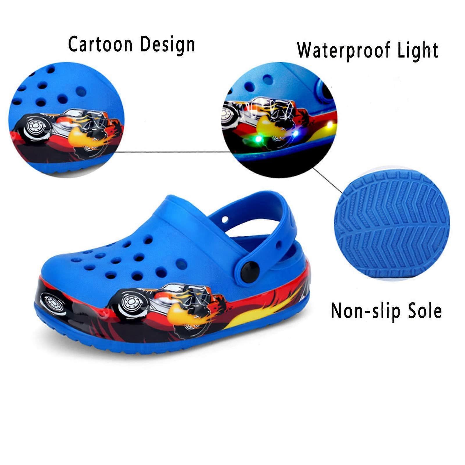 Children Boys Girls LED Clogs Cute Lightweight Summer Slippers Garden ...