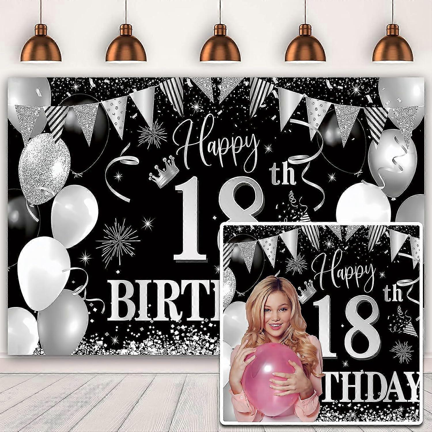 5x3Ft Happy Birthday Backdrop Girl or Boy 18th Birthday Background ...