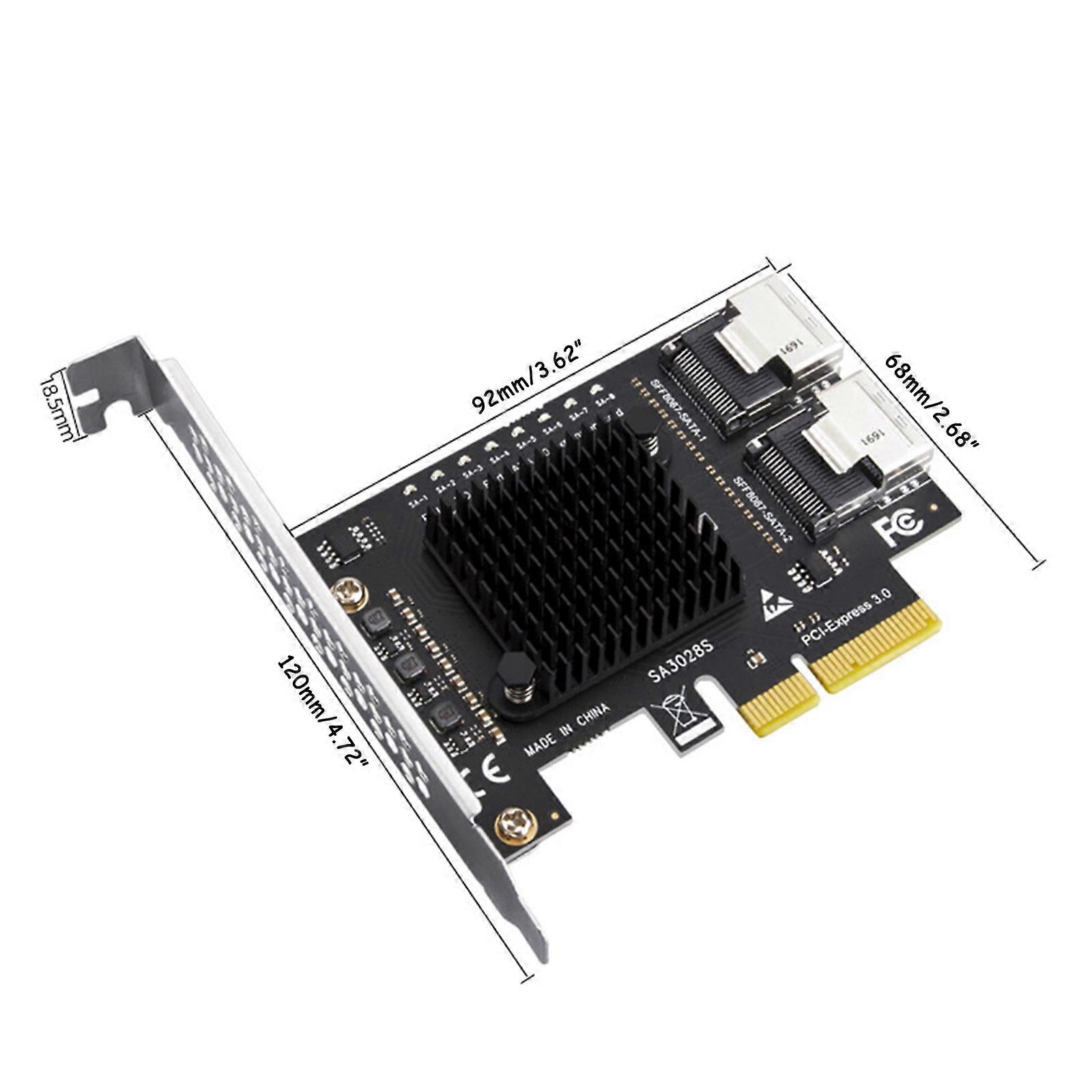 8 Port Sata 3.0 SFF8087 PCIe 3.0 X4 To Mini SAS Controller PCIe To SFF ...