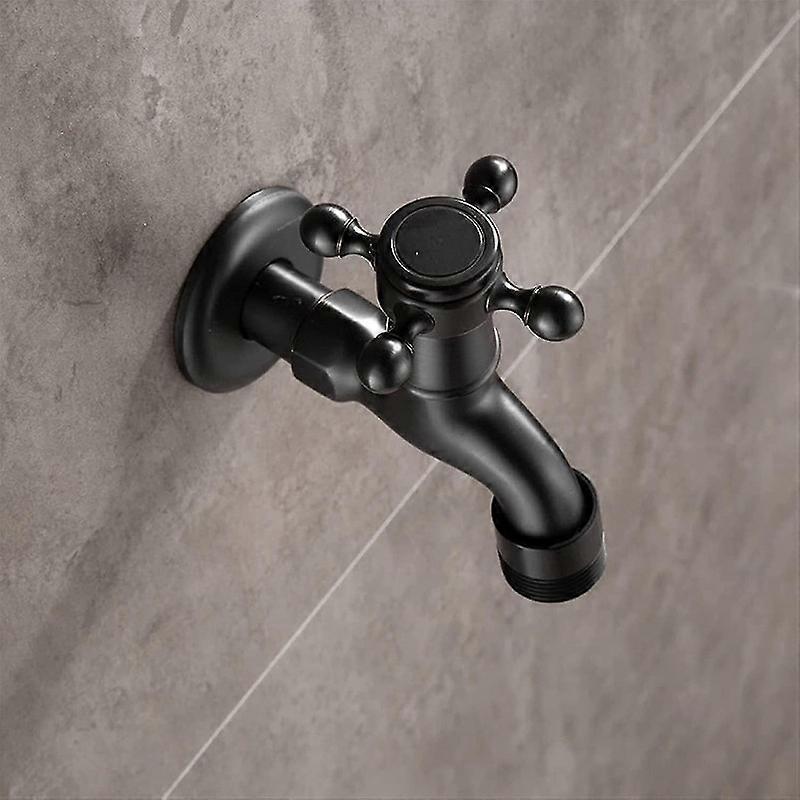 Outdoor Faucet Modern Black Single Cold Tap Outdoor Faucet Garden Wall ...