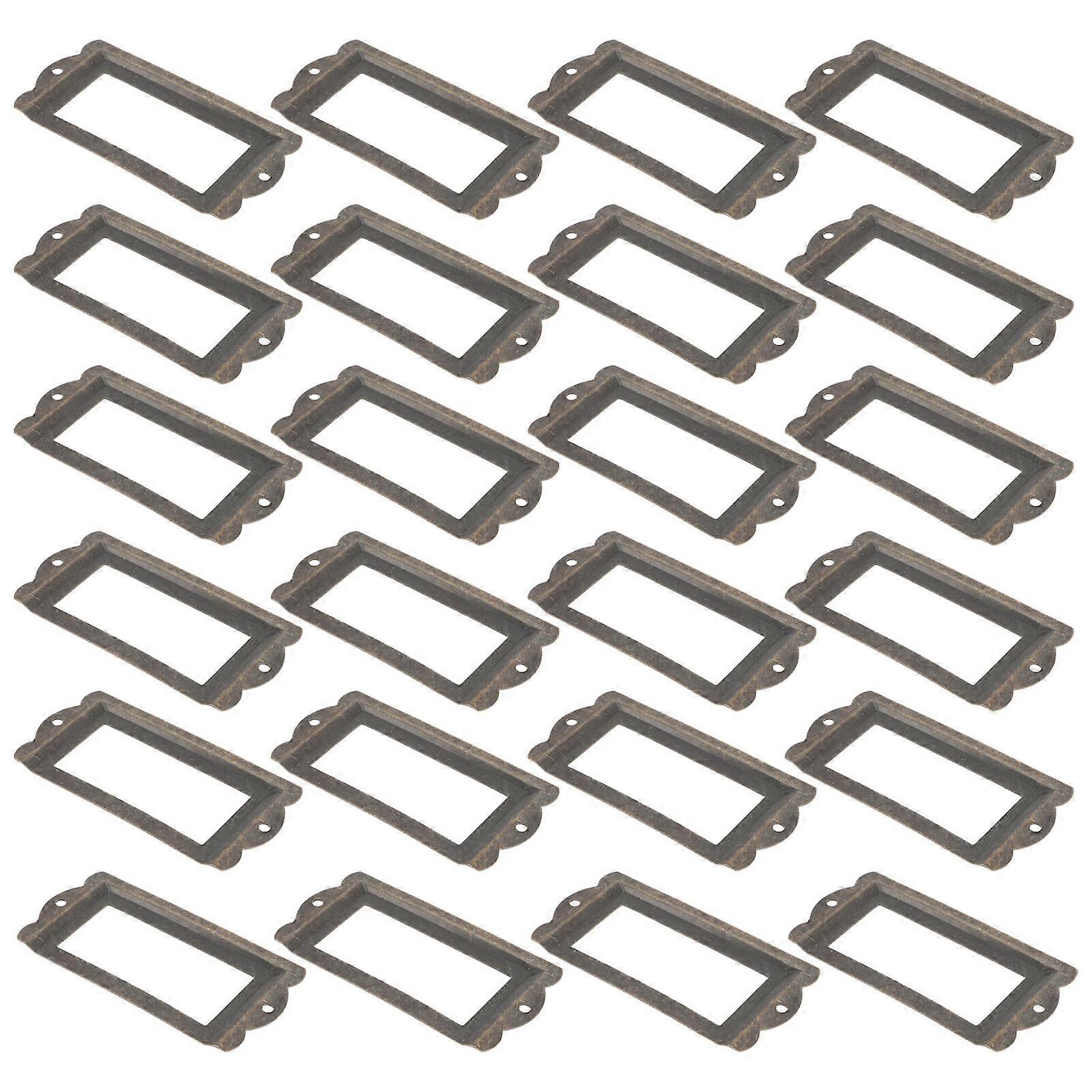 24pcs Metal Label Holder Frames Antique Drawer Cabinet Label Frames ...