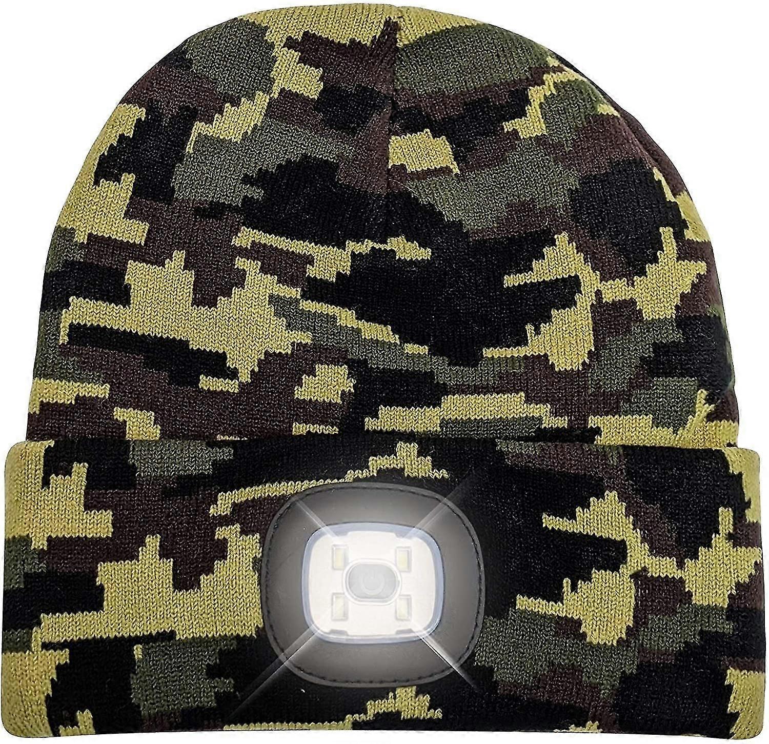 Lightweight And Warm Knit Hat With Hat For Winter Safety, Unisex Led ...