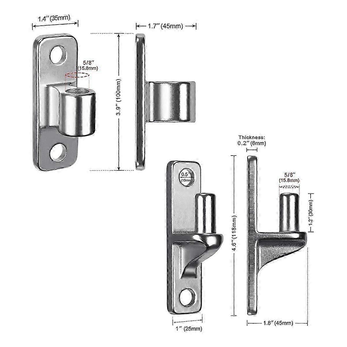 Stainless Steel Gate Hinges, 2set Wall Mount Gate Hinges for Farm Gates ...