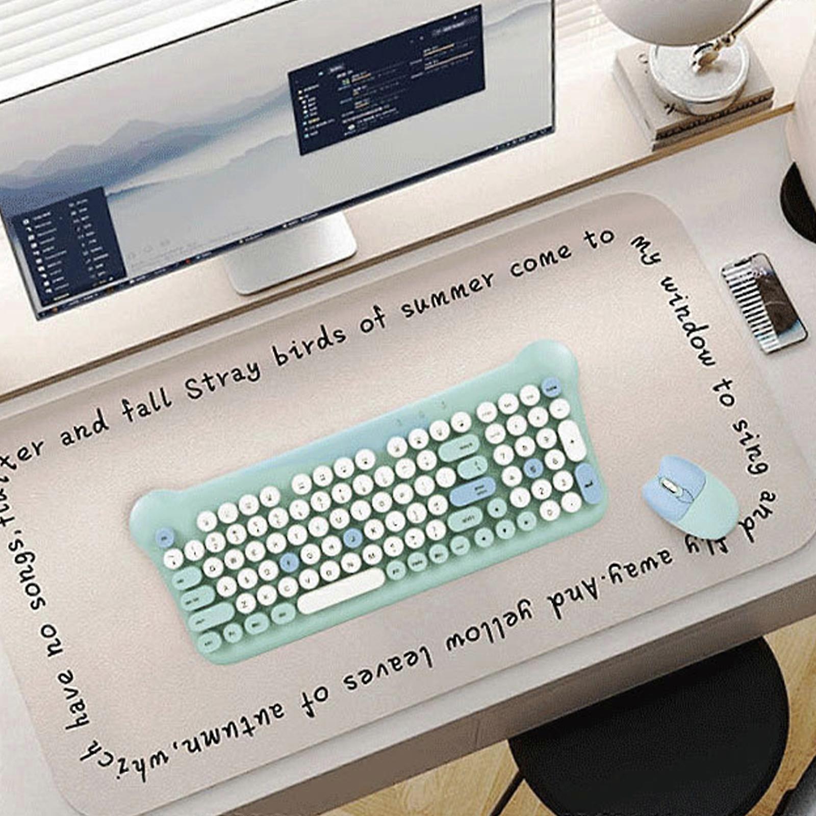 Wireless Keyboard and Mouse Combo 100 Keys Round Keyboard with Number ...