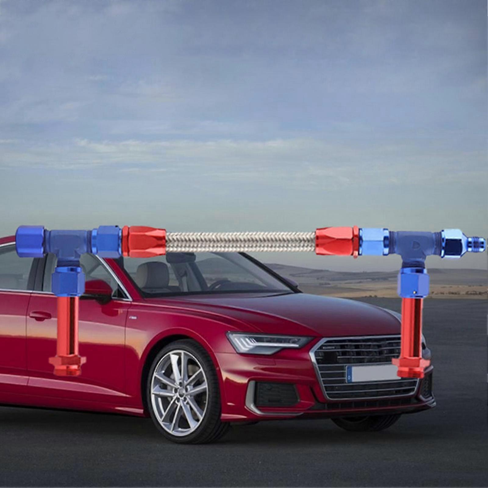 Braided Dual Feed Fuel Line Kit with Carb Fittings for 4150 Based Carb ...