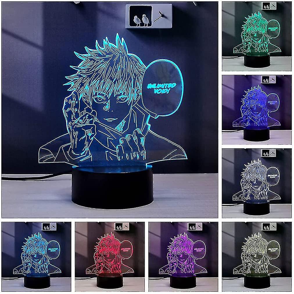 Wekity 3d Illusion Jujutsu Kaisen Led Anime Lamp 16 Colors Change Rgb ...