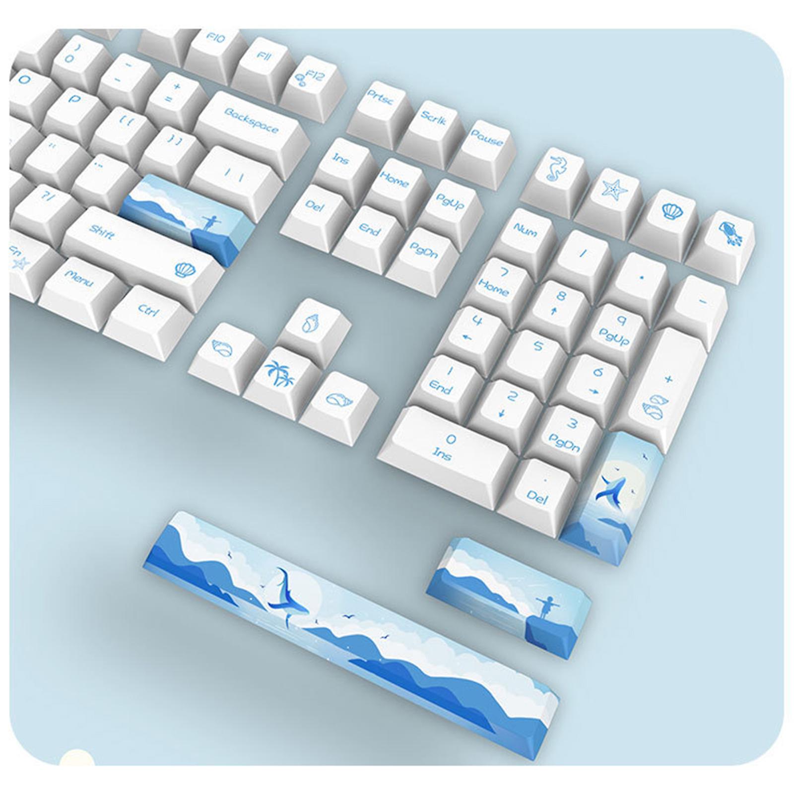 Thick Pbt Dye Sub Cherry Keycaps 130 Keys Keycap For Gk61/68/75/84/980 ...