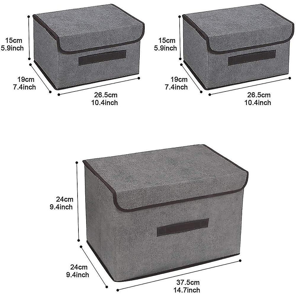 Foldable Storage Boxes With Lid,fabric Collapsible Storage Bin Basket ...