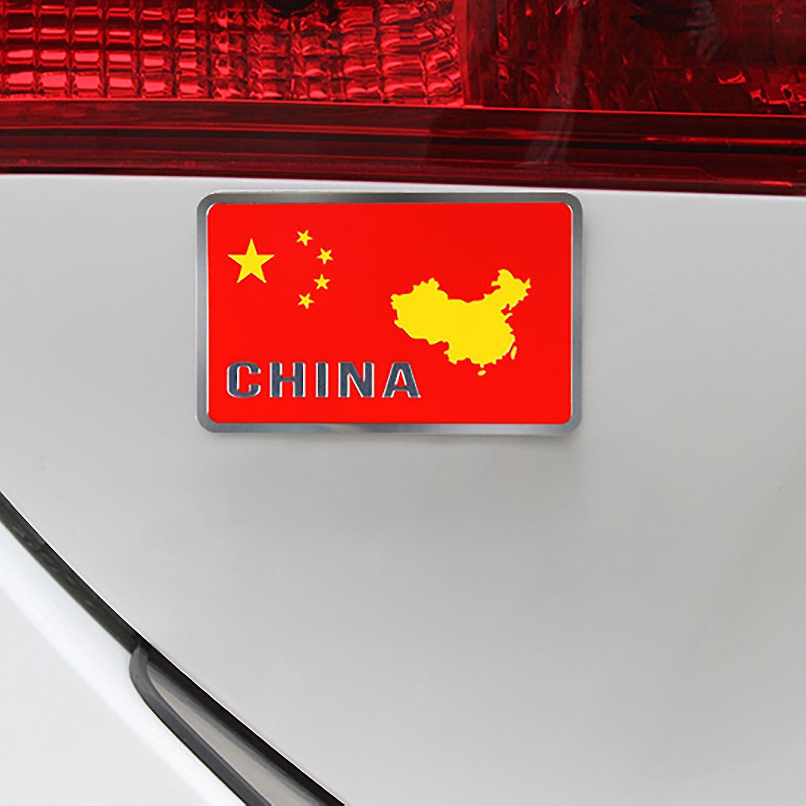 2stk Kina flag klistermærke delikat 3d mønster aluminium kuppelformet ...