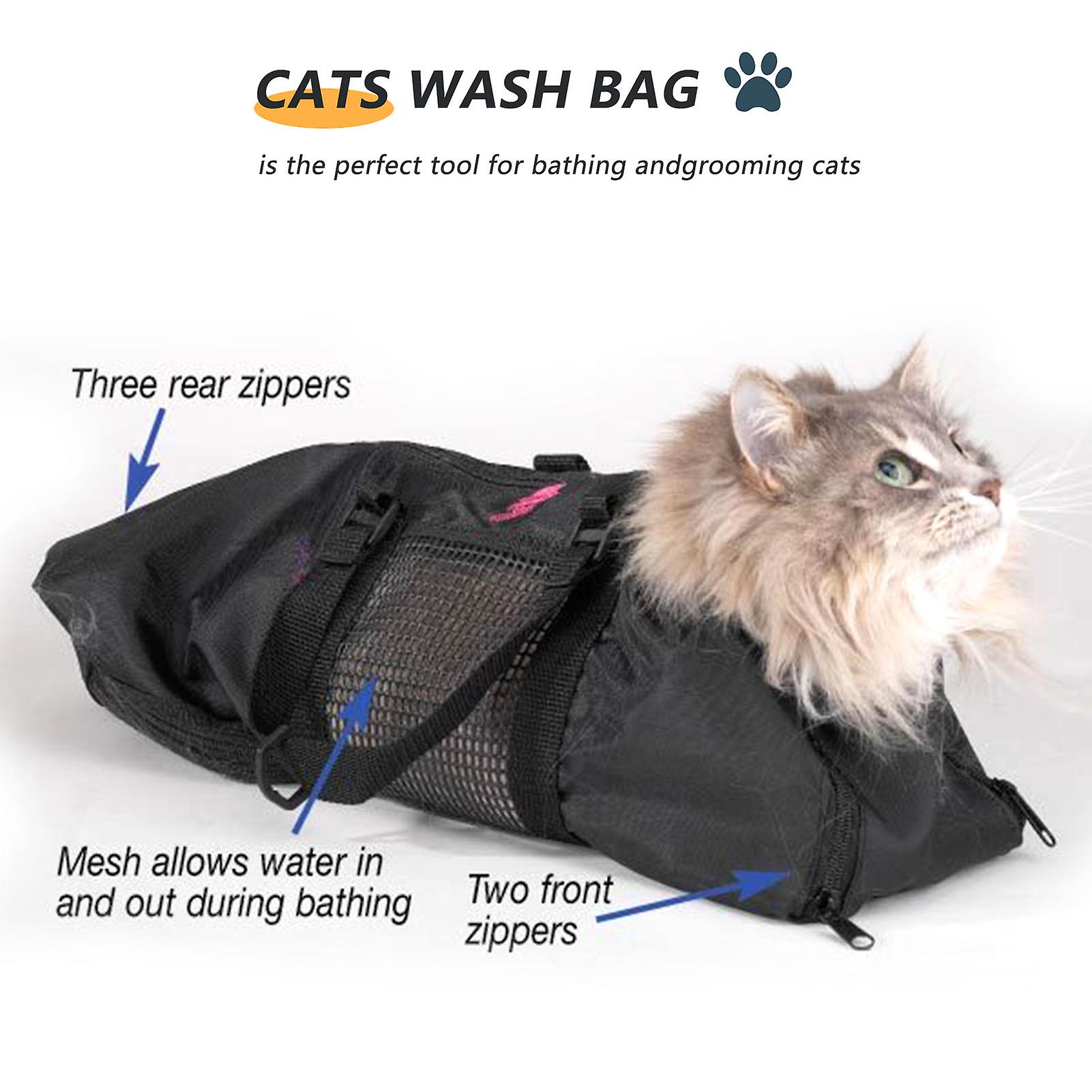 Cat Grooming Bag Portable Bite Restraint Mesh Bathing Bag for Pet Cat ...