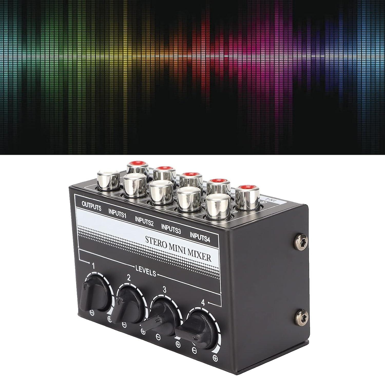 Portable Stereo 4 Channel Audio Mixer, Passive Mixer, Ultra Low Noise ...