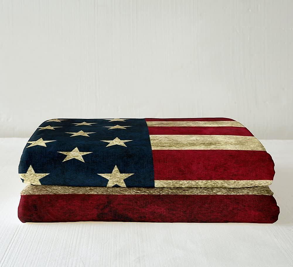 American Flag Fleece Throw Blanket Usa Patriotic Plush Blankets and ...