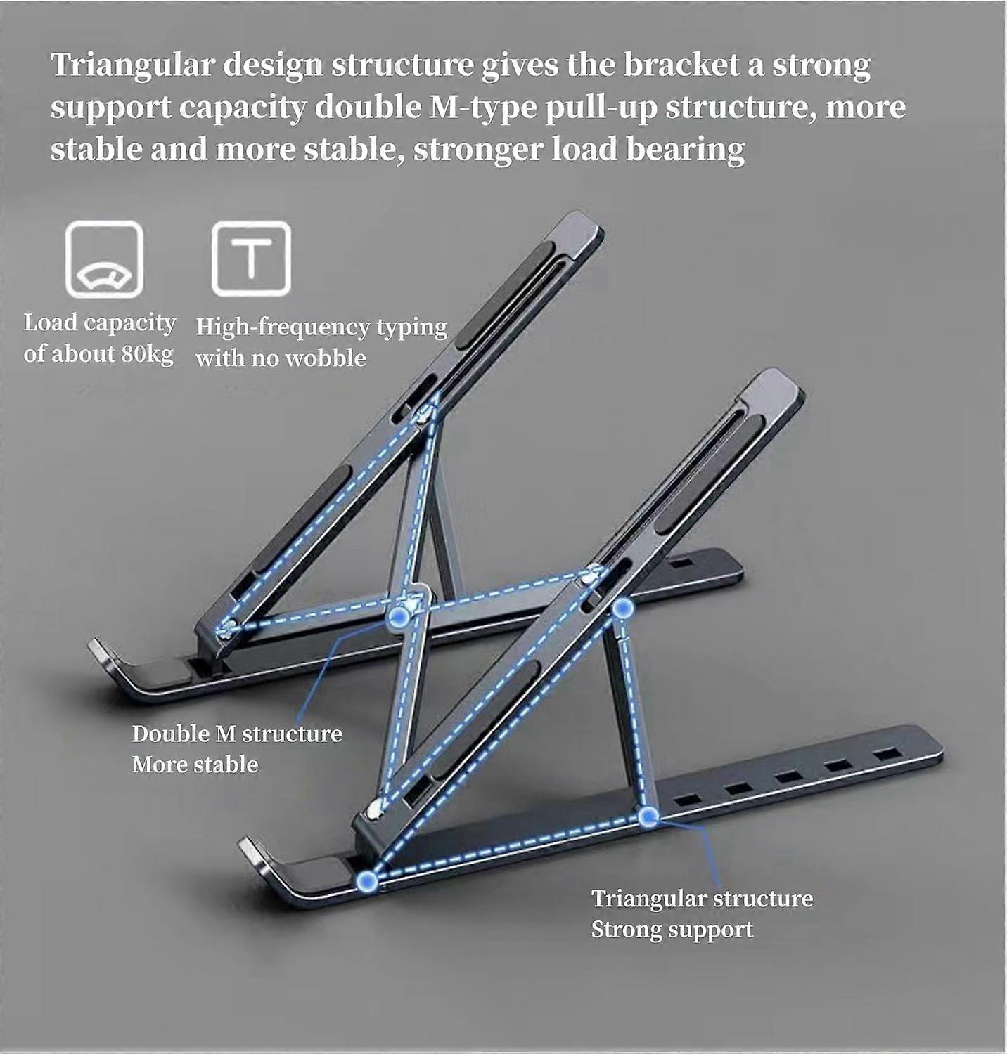Adjustable Laptop Stand - Ergonomic design, 6 levels of adjustment ...