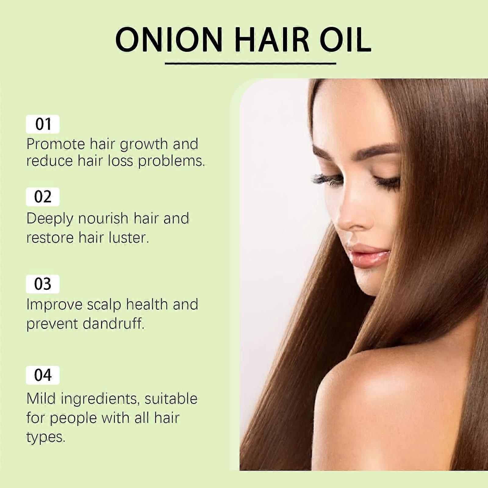 Onion Hair Oil med Redensyl, Natural & Organic Onion Hair Growth Oil, Anti-Hair Loss & Hair Fall ...