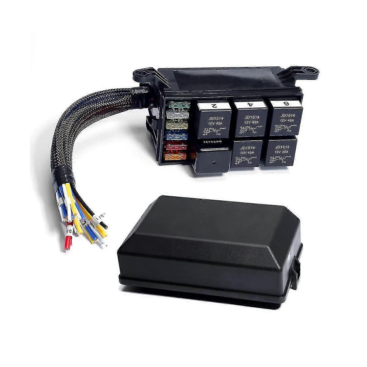 12v Relay Fuse Box Prewired Relay Box Automotive With 5pcs 5pin Relays ...