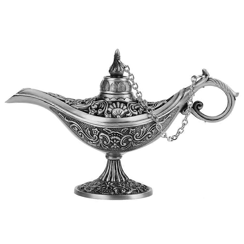 Rare Retro Legend Color Aladdin Magic Genie Light Wishing Lamp Pot Collectable (Old Silver ...