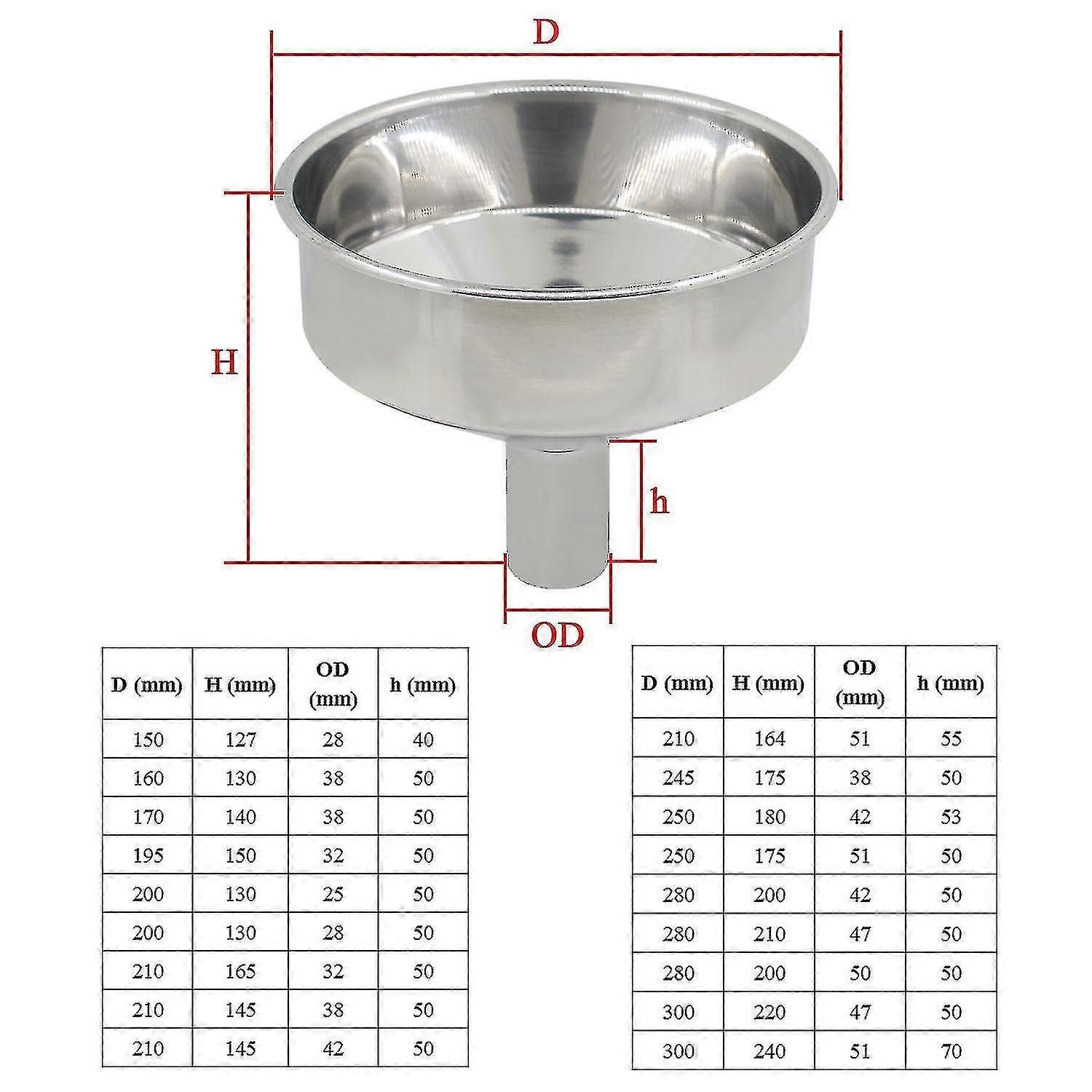 304 Stainless Steel Funnel Large With Filter Household Wine And Oil ...