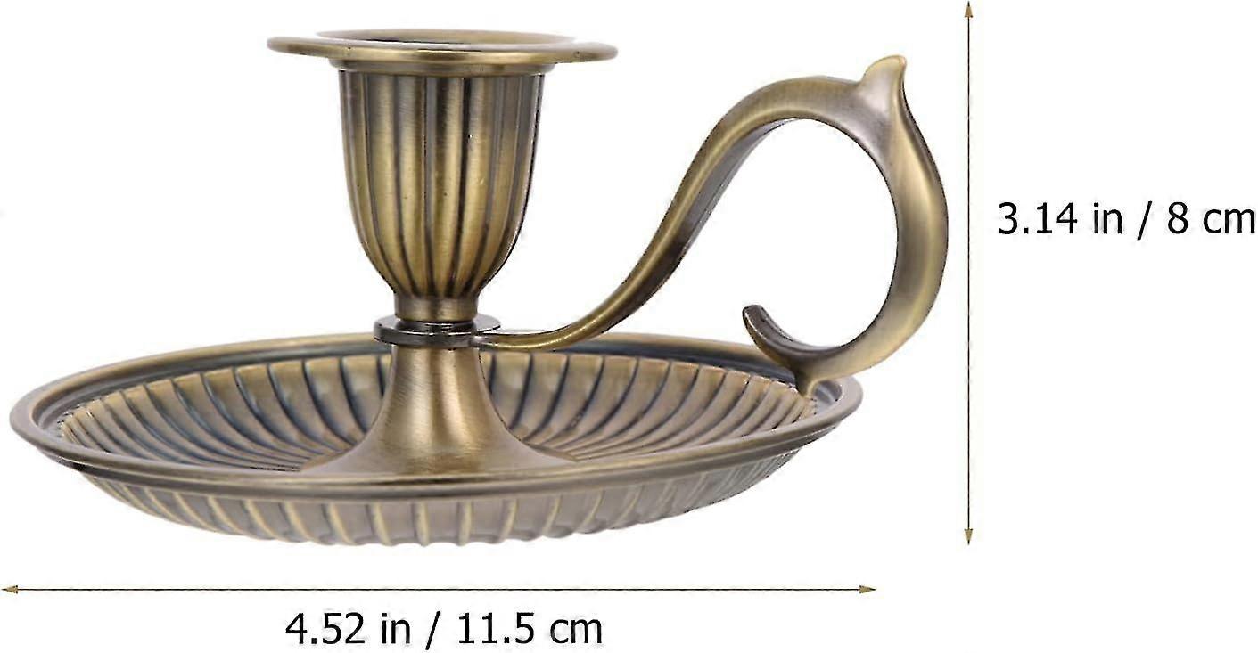 Metal Taper Candle Holder With Handle Retro Simple Chamberstick ...