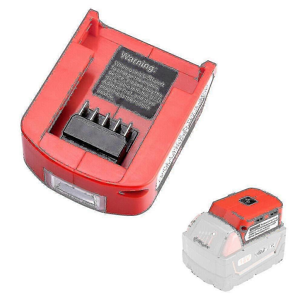 Usb Charger Battery Adapter 18v Power Source W/ Led For Milwaukee 49-24 ...