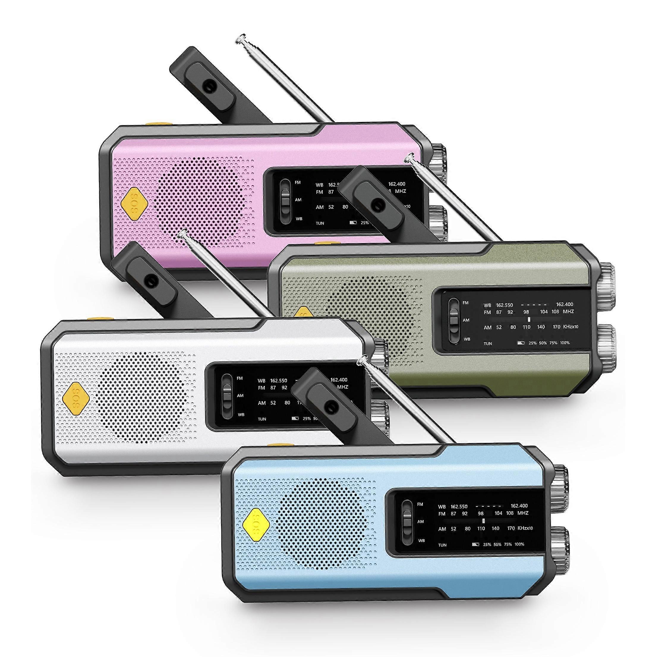 Hand Crank Radio Portable AM/FM NoAA Weather Radios Emergency Crank ...