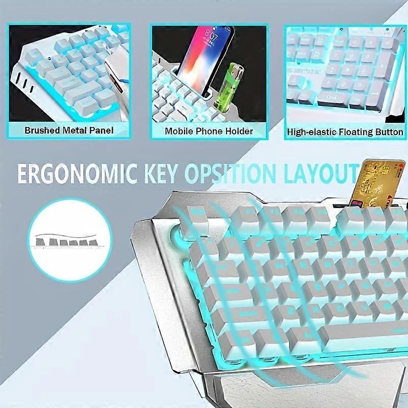 Wireless gaming Keyboard and Mouse, Rainbow Backlit Rechargeable ...