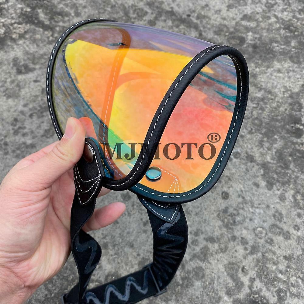 Retro Motorcycle Goggles Half Face Helmets Lens Glasses Motorcycle ...