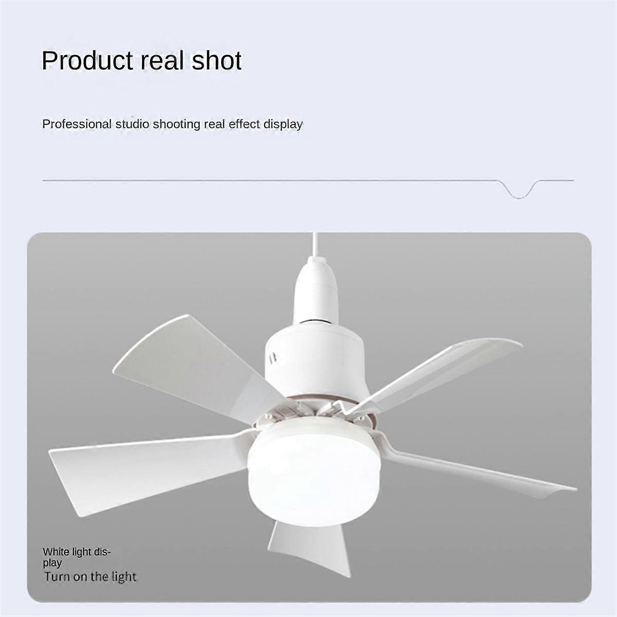 Socket Fan Light Small Ceiling Fan with Light and Remote, Screw in ...
