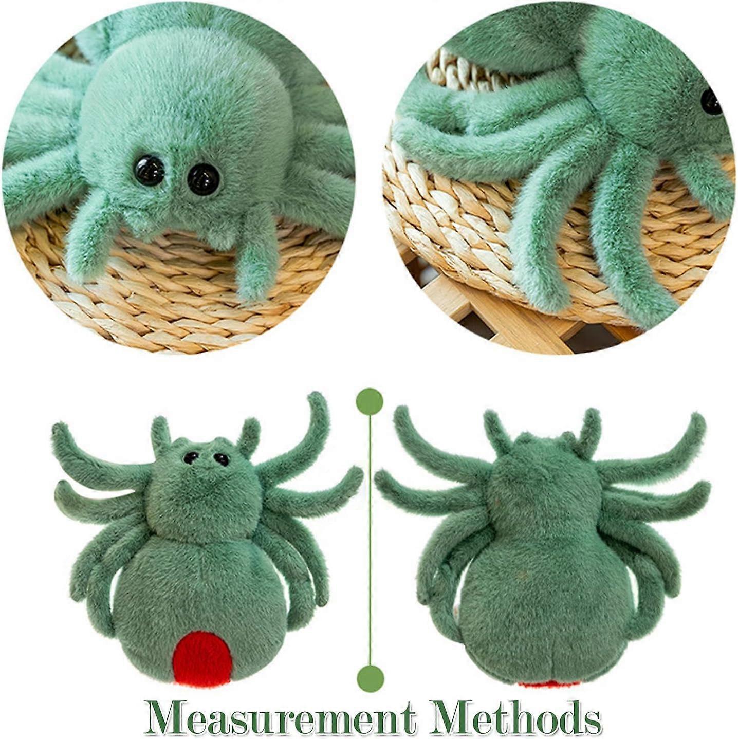Spider Stuffed Animal - Soft Fur Huggable Green Spider, Adorable ...