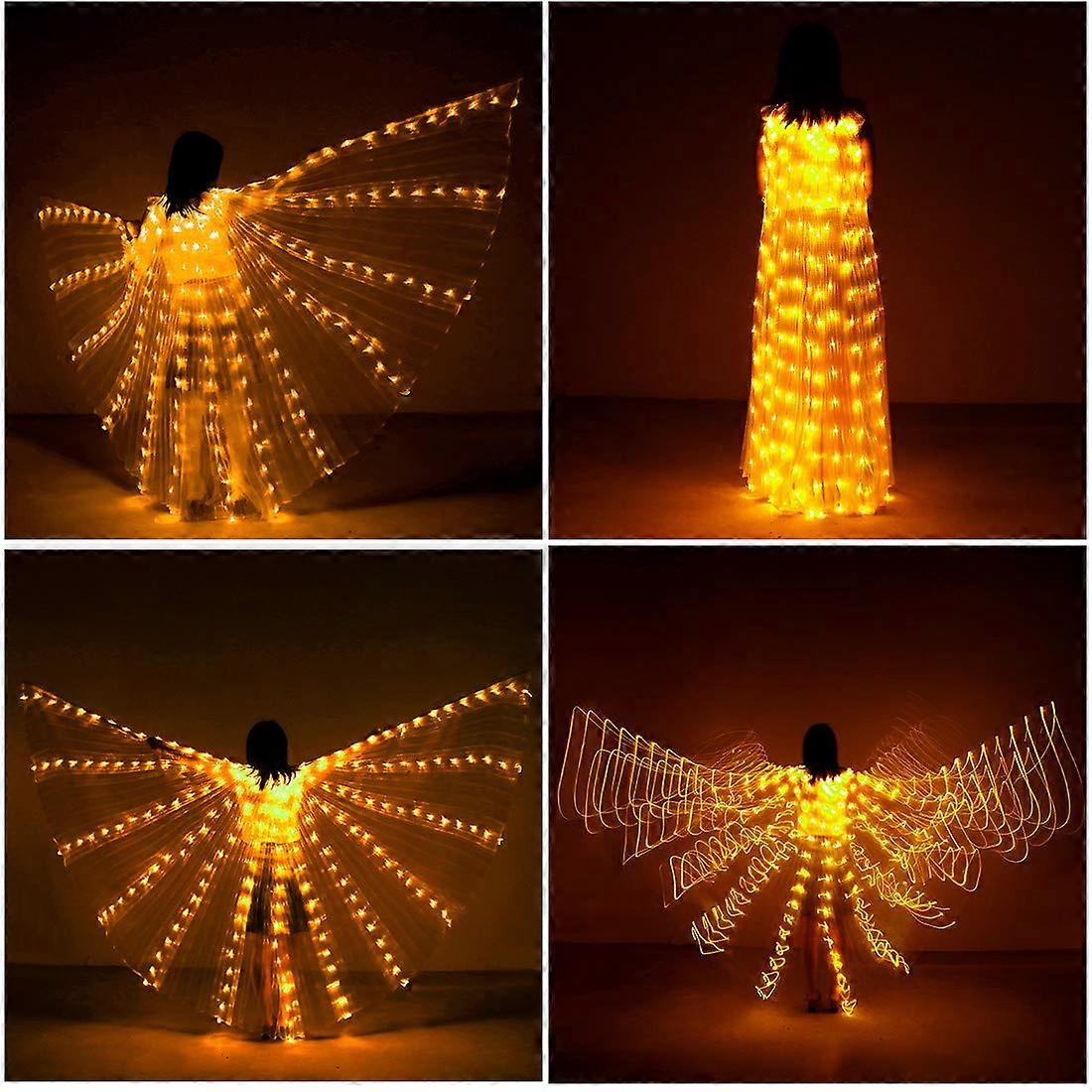 LED luminous big wings adult warm light golden wing butterfly cloak bar ...