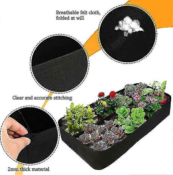 Rectangular Multi-grid Felt Planting Bag Vegetable Split Planting Bag ...