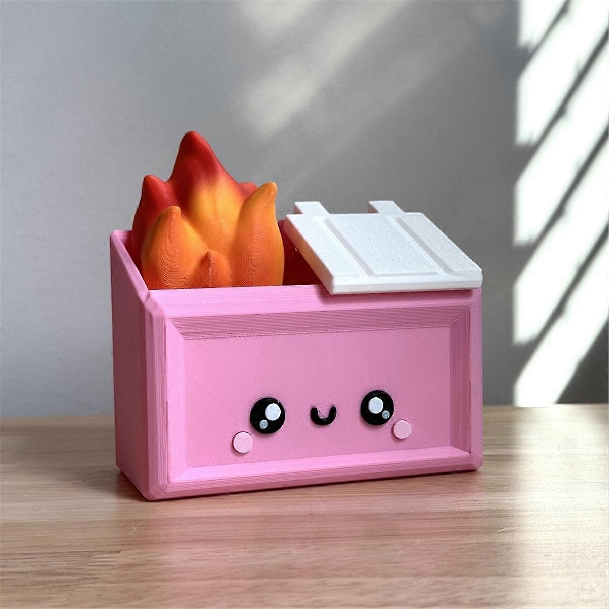3D Printed Dumpster Fire Desktop Figurine Fun Accessory Ornament ...