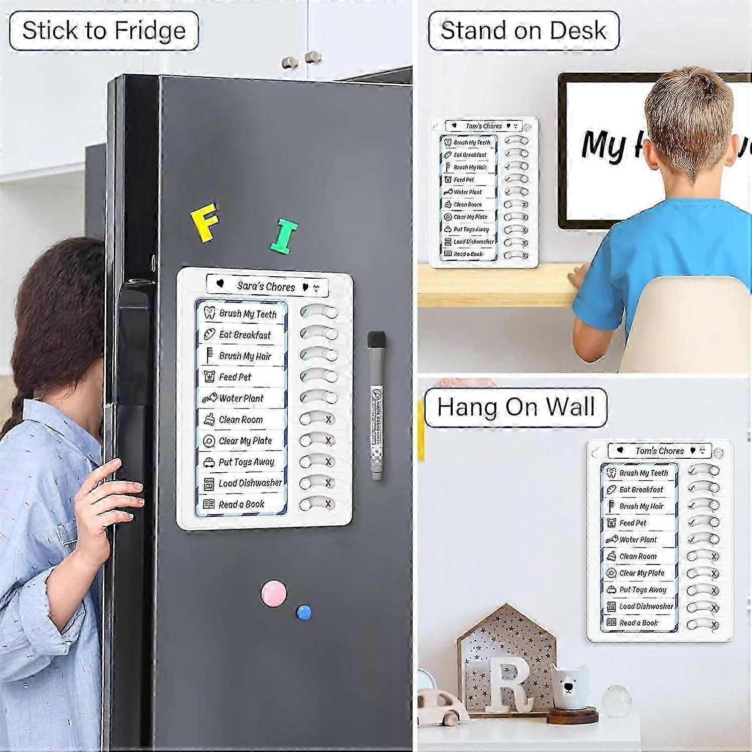 Chores Chart for Kids, Erasable Dry-Erase Chore Chart to Do List Board ...