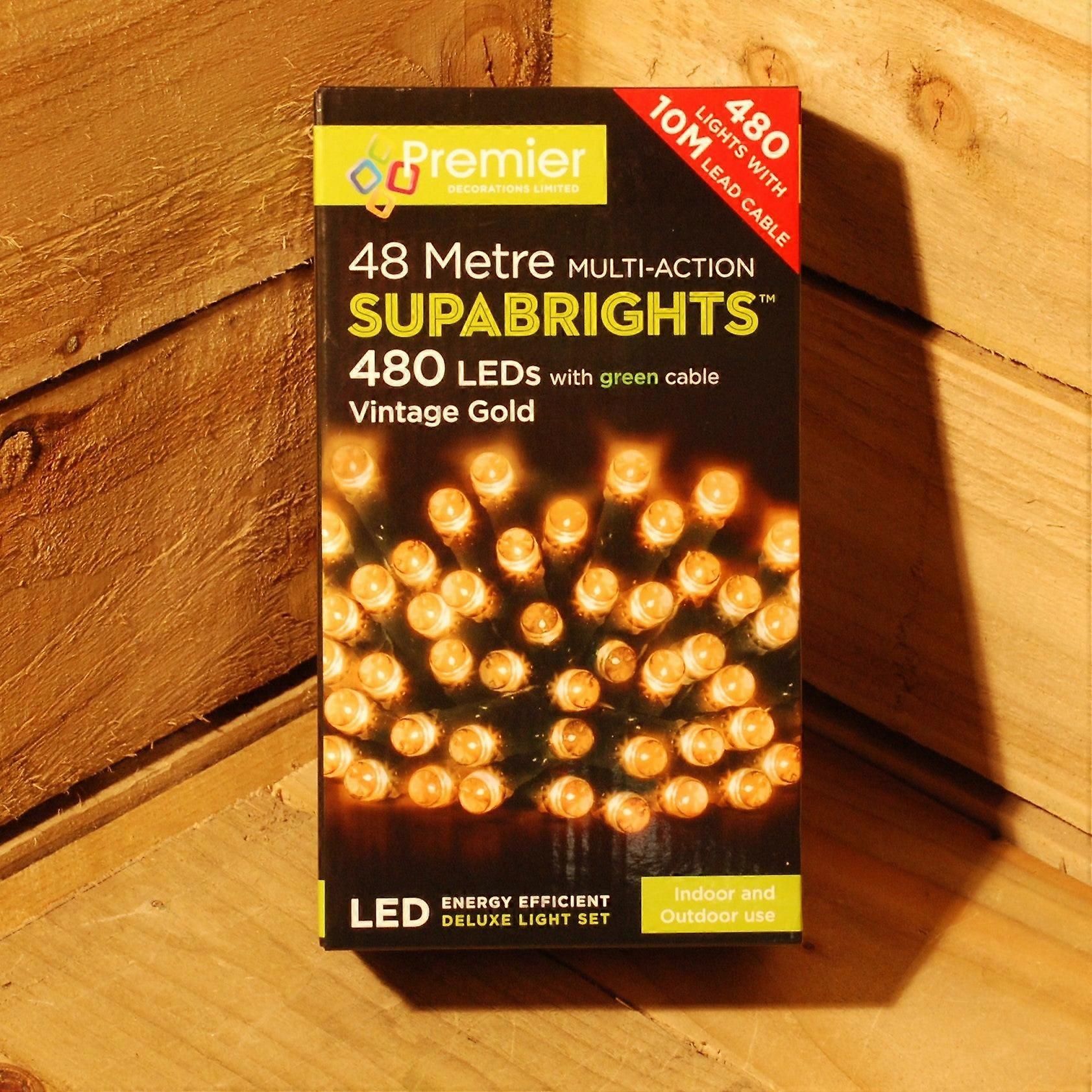 48M 480 Led Premier Multi Action Outdoor Christmas Lights Vintage Gold ...