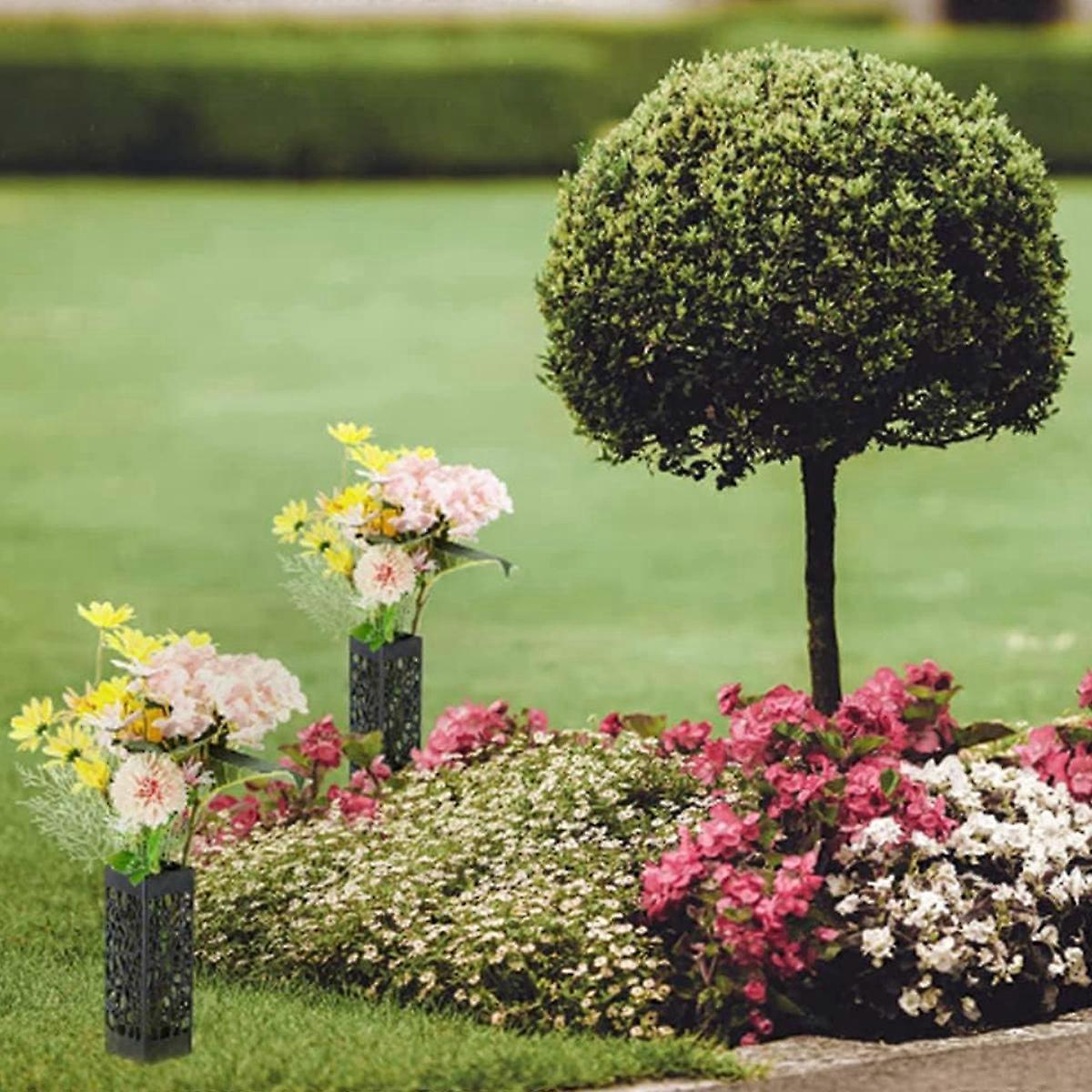 Cemetery Vases For Grave, Elegant Memorial Grave Decorations With ...