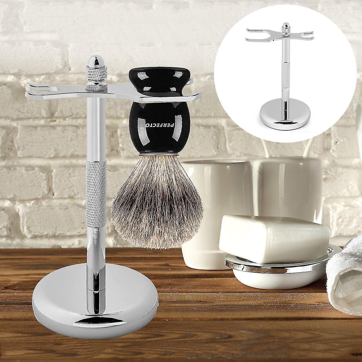 Chrome Razor And Brush Stand Classic Shaving Razor Safety Razor Stand ...