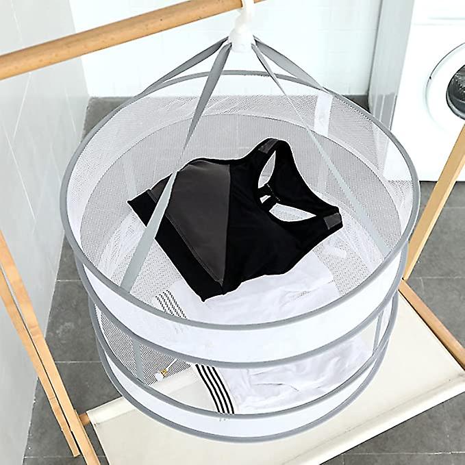 Foldable Clothes Drying Rack Hanging Clothes Dryer Tiers Foldable Mesh ...