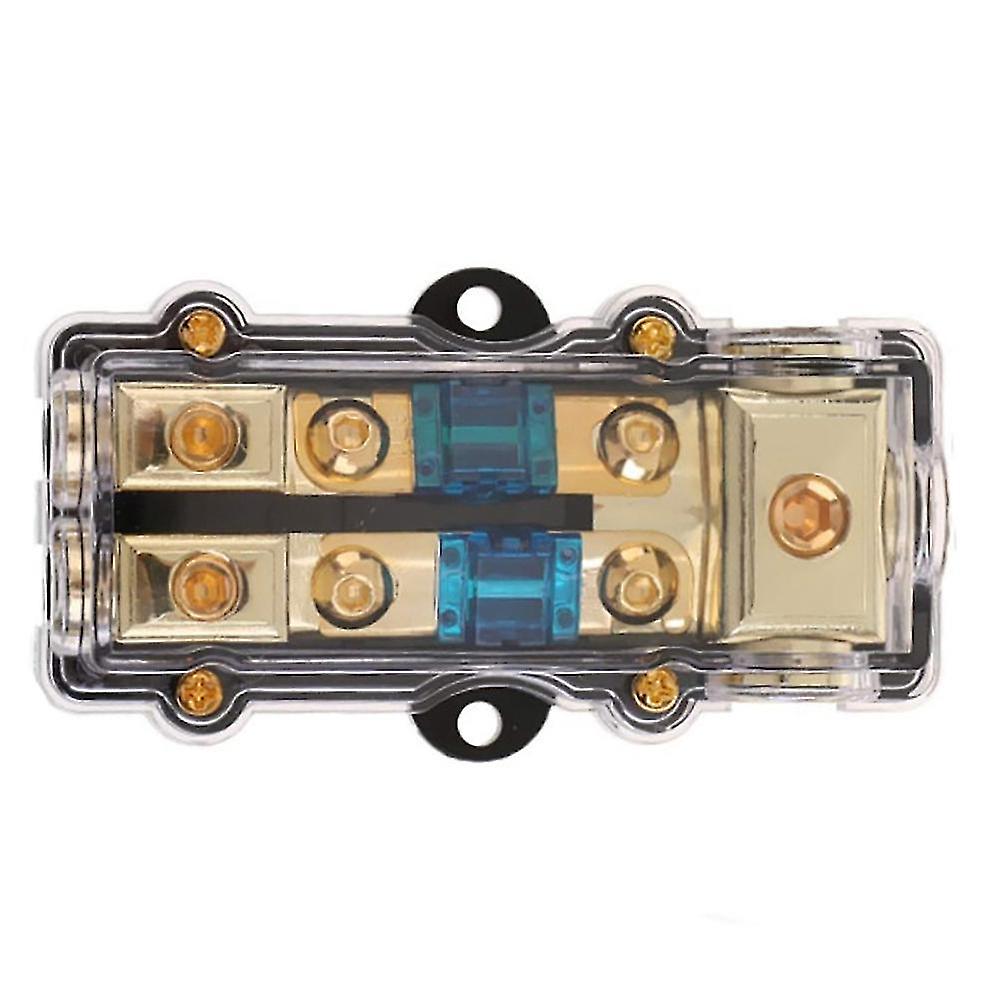 Power Distribution Block (2 Way) 4/8 Awg Gauge Fuse Holder Distribution Block 4 Gauge In To (2 ...