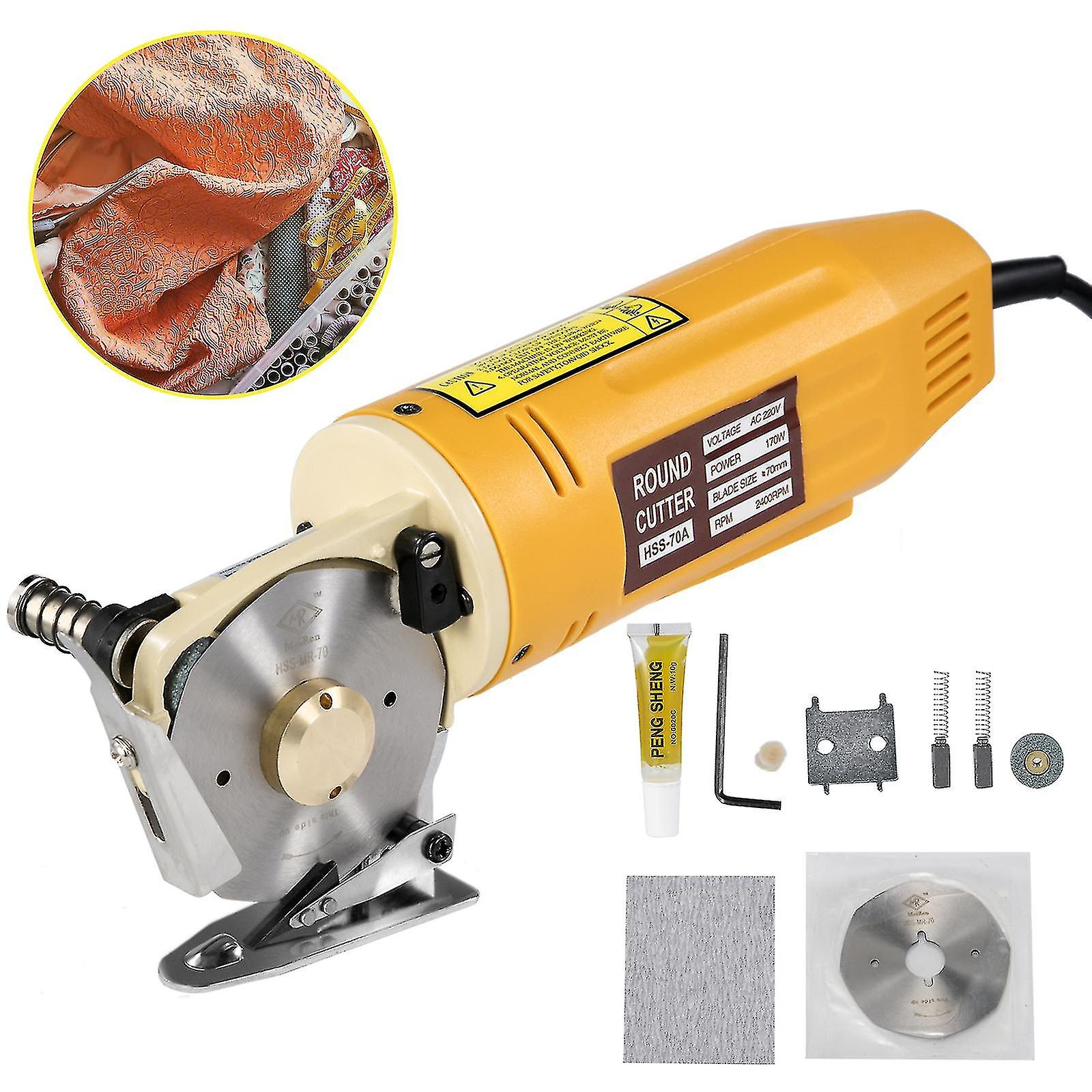 Electric Cloth Cutter 70mm Rotary Round Knife Fabric Cutting Machine ...