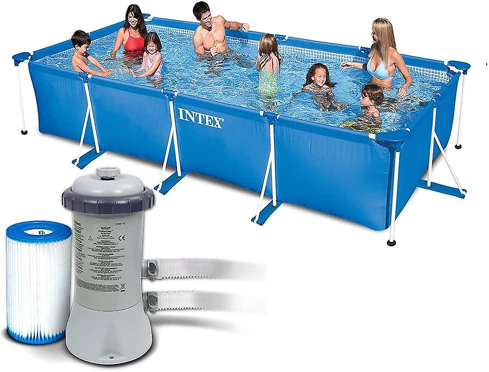 3 In 1 Intex rectangular Frame Pool With Filter Pump 28273 450 x 220 x 84 cm | Fruugo UK