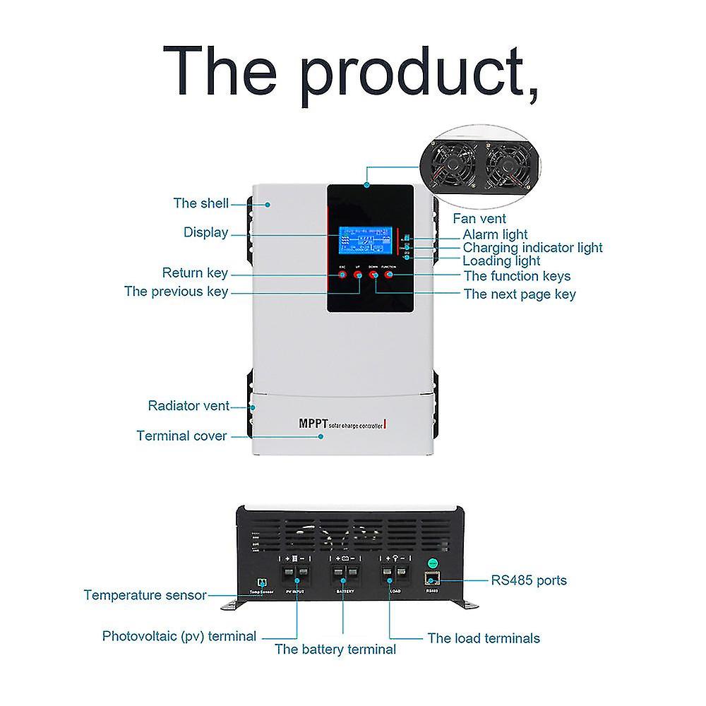 60A Mppt Solar Controller Automatic Detect Led Display For Leadacid ...
