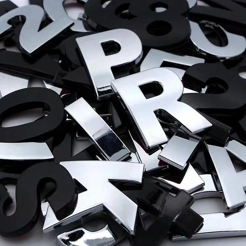 3d Metal 45mm 25mm Diy Letters Alphabet Emblem Decals Numbers Chrome ...
