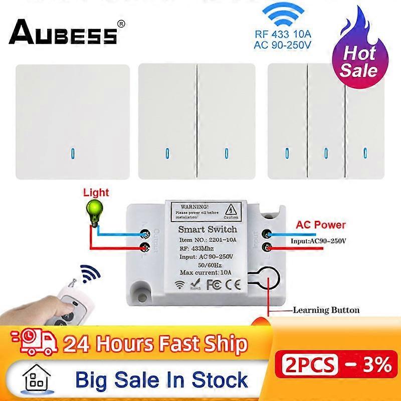 Wireless RF 433Mhz Smart Switch Wall Panel Switch With Remote Control ...
