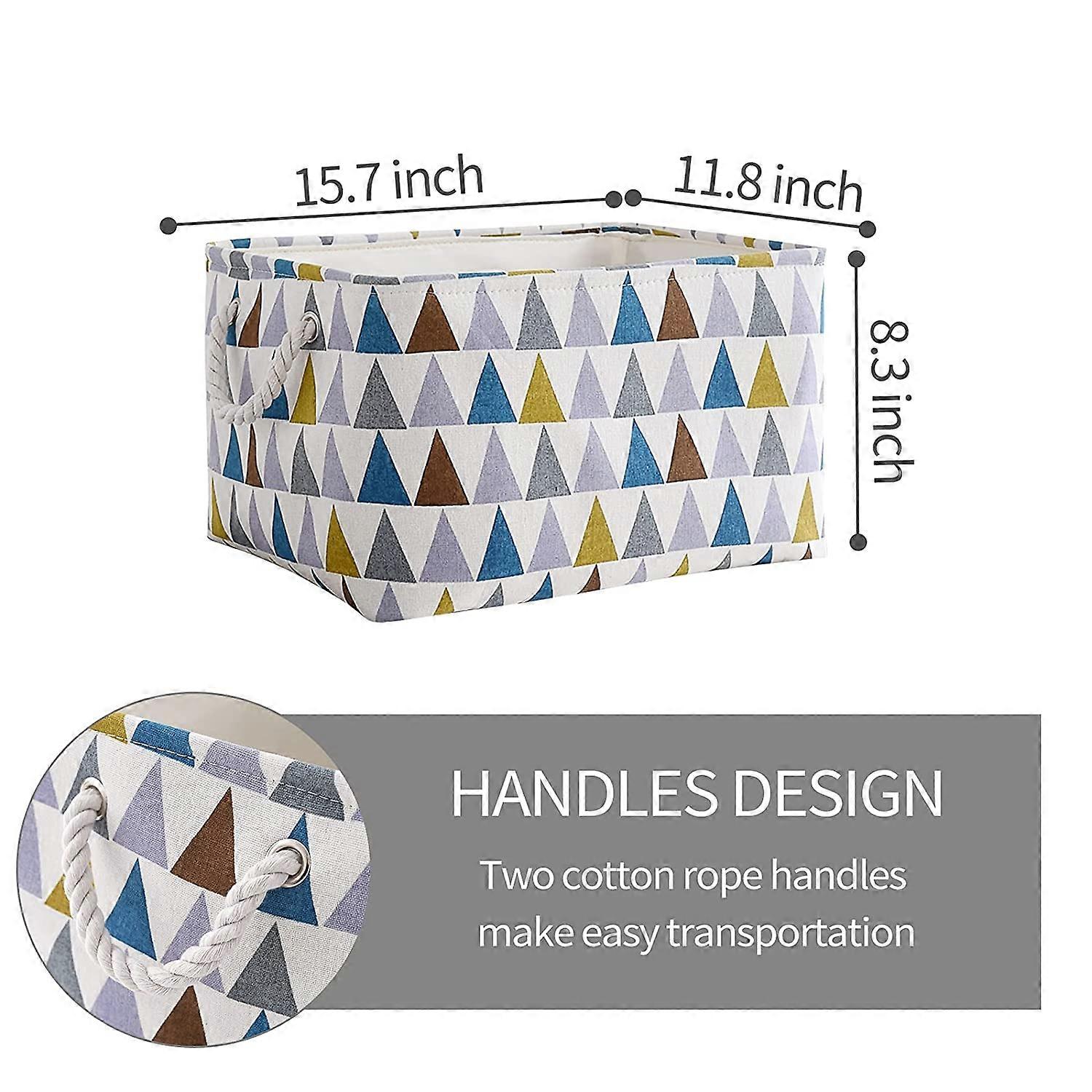 Fabric Storage Baskets, [3-Pack] Rectangle Storage Basket, Collapsible ...