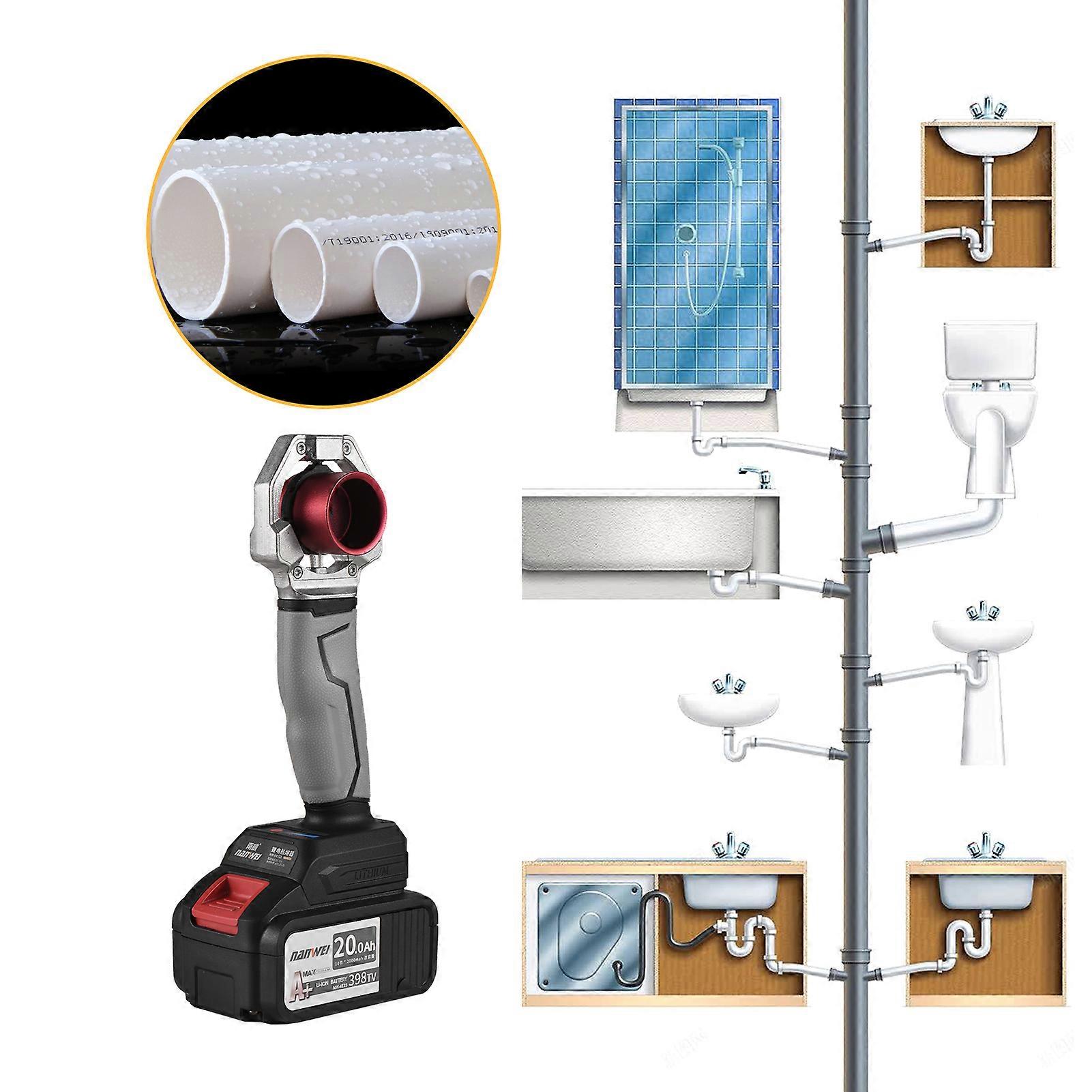 21V Cordless Electric Pipe Welding Machine 340 Socket Fusion Welder ...