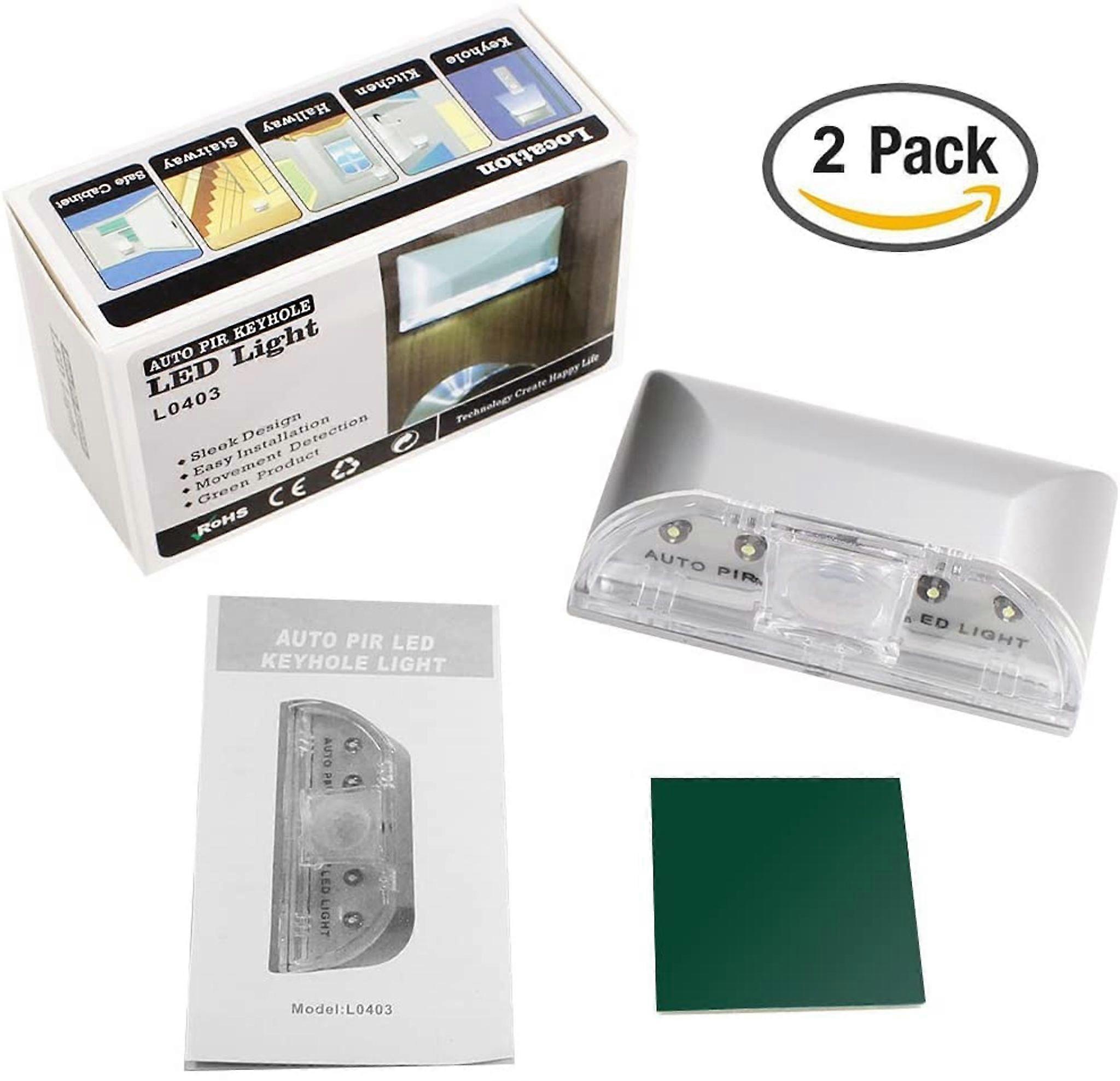 2 Pack Keyhole Lights, Night Lights PIR Infrared IR Wireless Door Lock ...