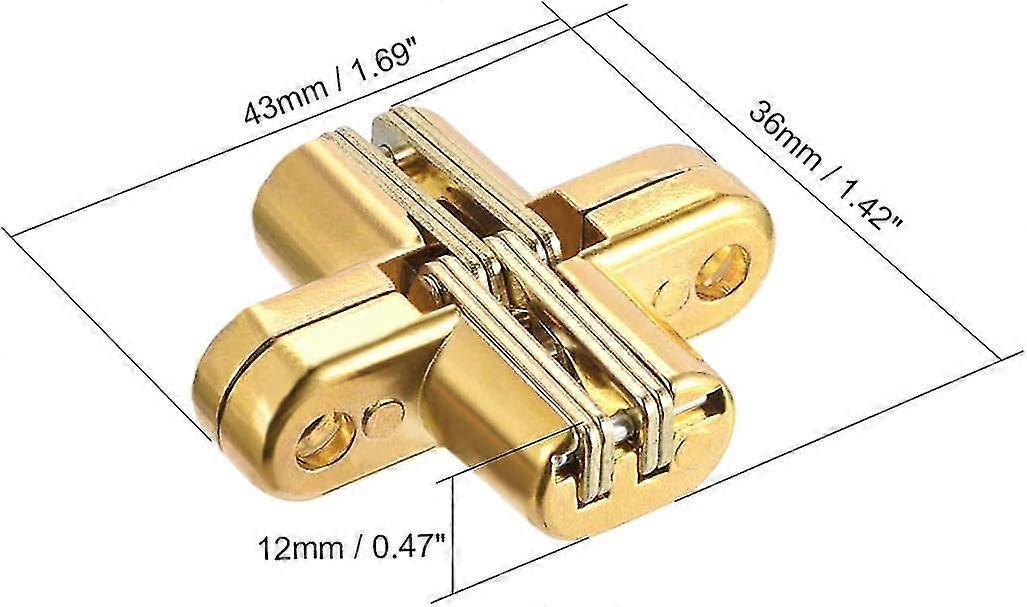 2pcs Invisible Concealed Cross Hinges Wooden Doors, Zinc Alloy, 43 ...